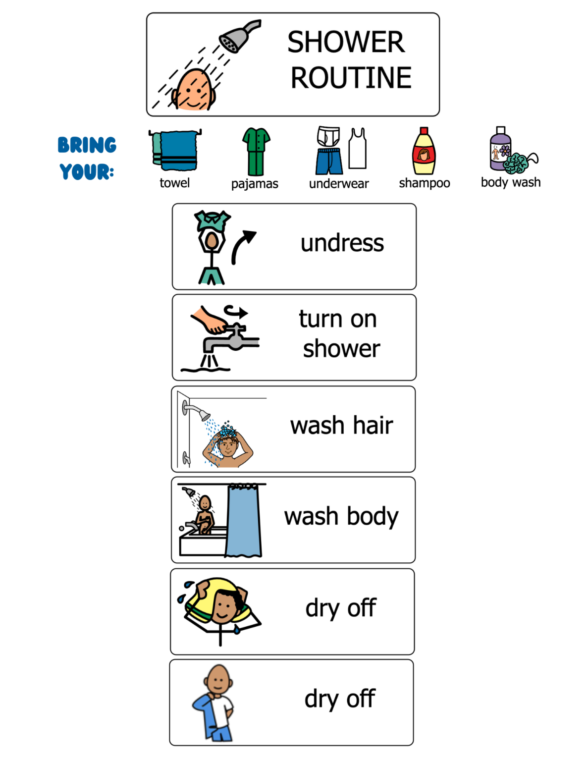 Showering Visual – Inclusive Camp Hub